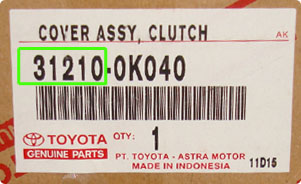 TOYOTA Part Number